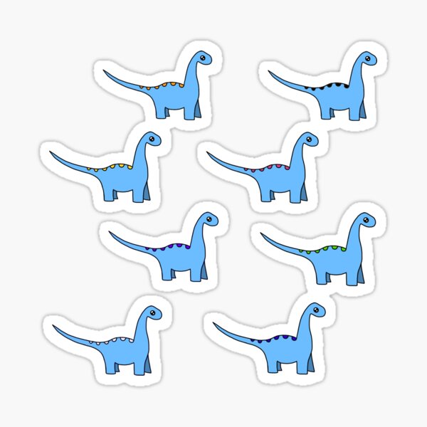 "Blue Dinosaur Pack" Sticker for Sale by carlottacreates | Redbubble