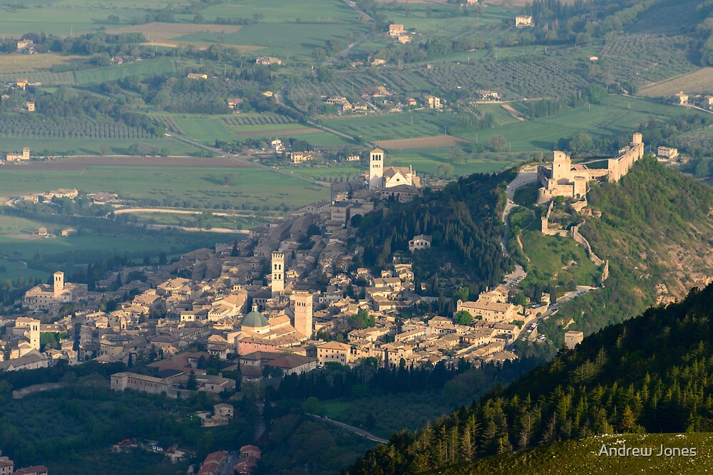 "Assisi from Monte Subasio, Umbria, Italy" by Andrew Jones | Redbubble