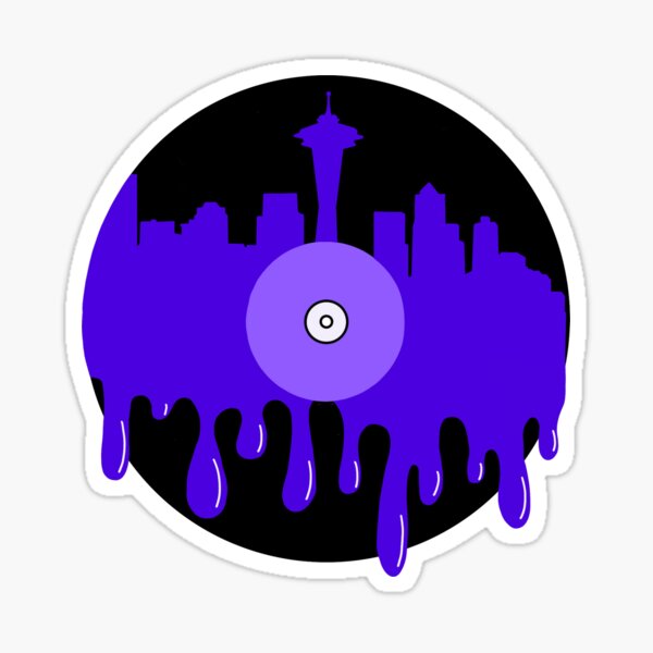 "Seattle Skyline Record Drip" Sticker by lovelyc19 | Redbubble