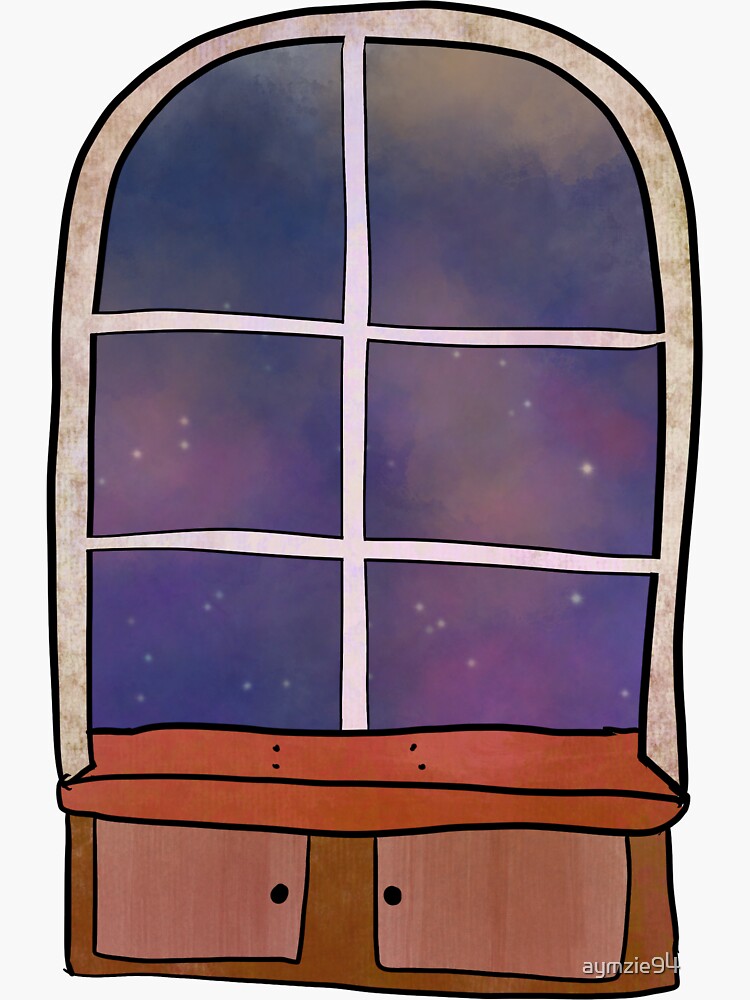 "There's a galaxy outside your window" Sticker by aymzie94 | Redbubble