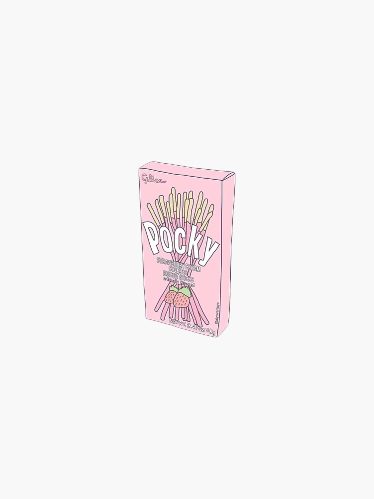 "Strawberry Aesthetic Pocky" Sticker for Sale by WonderCami | Redbubble