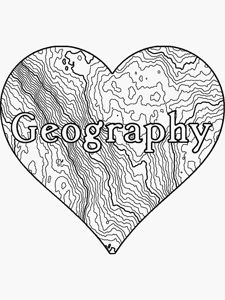 "Geography Heart" Sticker for Sale by megonemad1 | Redbubble