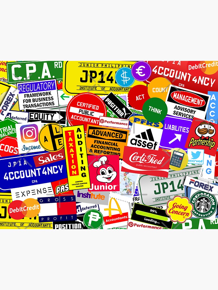 "life of an accountancy student" Sticker for Sale by princehxns | Redbubble
