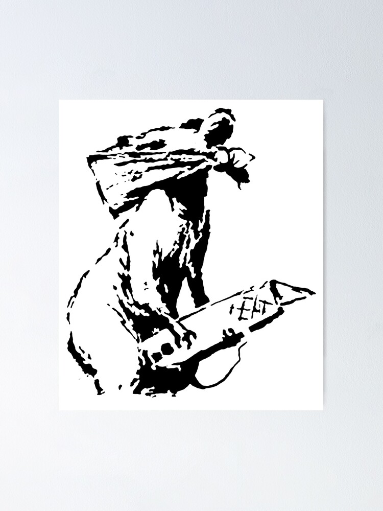 "Banksy - Riot Rat" Poster by STREETARTCORNER | Redbubble