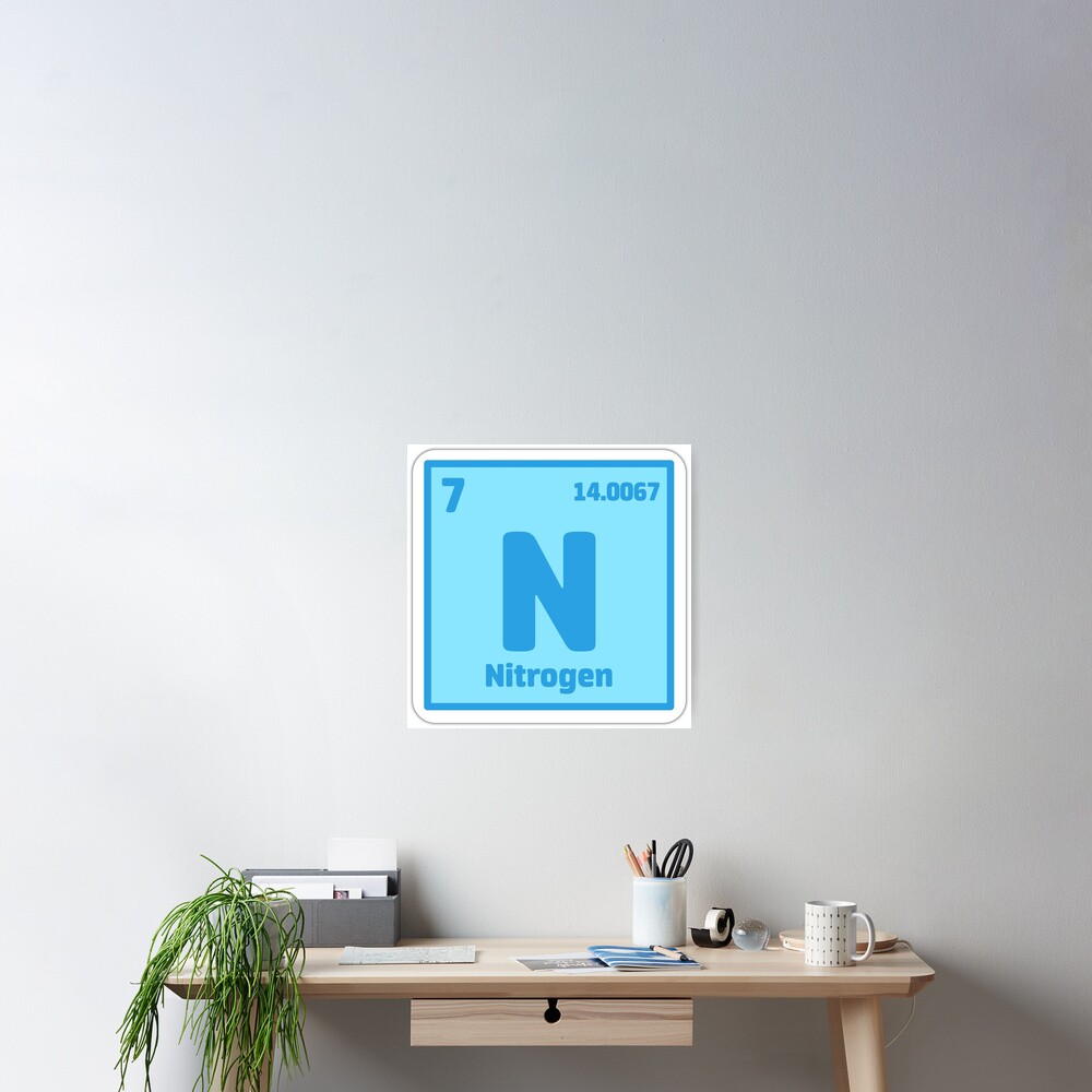 "Element Nitrogen Sticker" Poster by FinnicusMertens | Redbubble