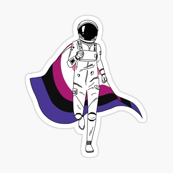 "Genderfluid Space Pride Astronaut LGBTQ+" Sticker for Sale by illuniz ...
