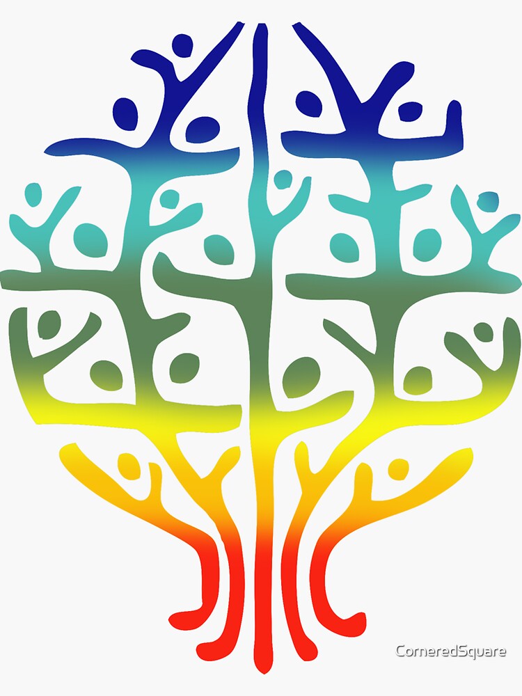 "Oneness Tree logo symbol rainbow " Sticker for Sale by CorneredSquare ...