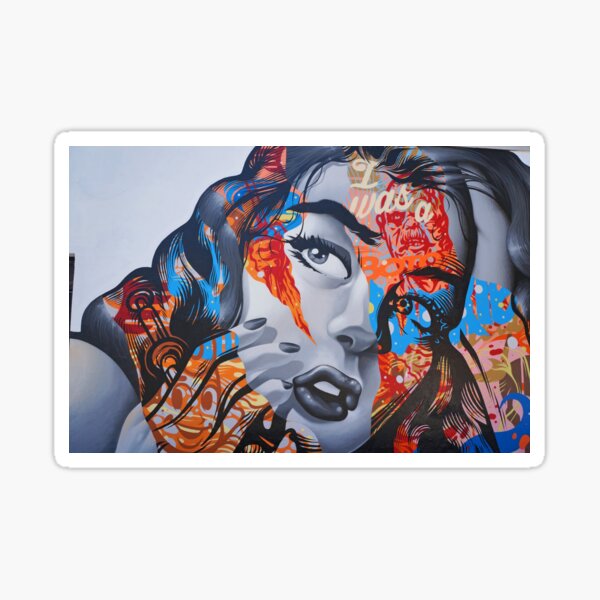 "Girl Art Abstract" Sticker by MikeHardy | Redbubble