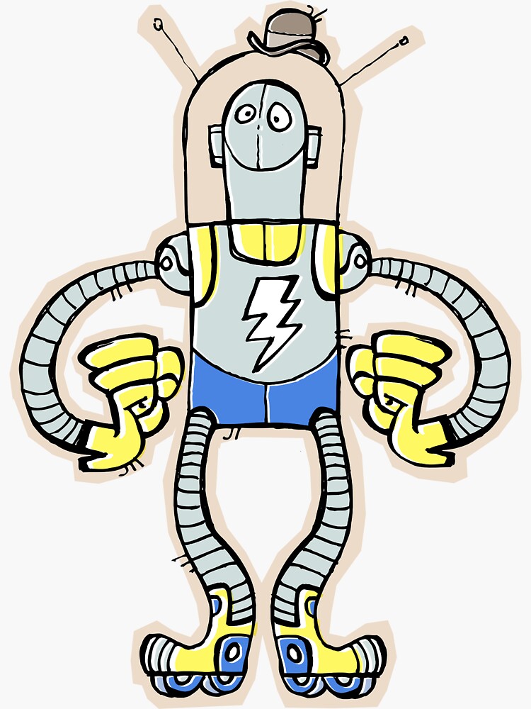 "whacky wobot 2" Sticker by gfxnev | Redbubble