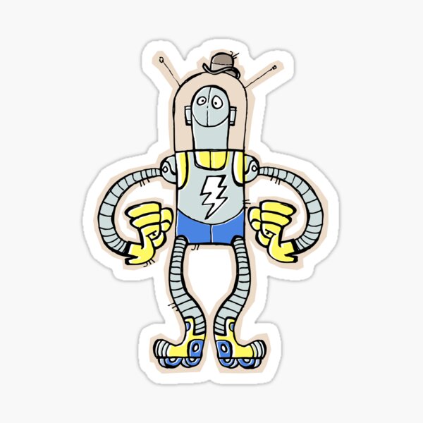 "whacky wobot 2" Sticker by gfxnev | Redbubble