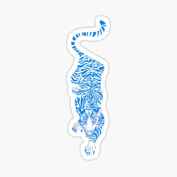"Blue Tiger" Sticker for Sale by ImyGeorge | Redbubble