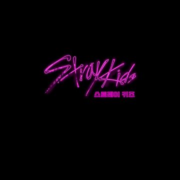 "Stray Kids Logo Pink Neon Design with hangul(Korean)" Sticker for Sale ...