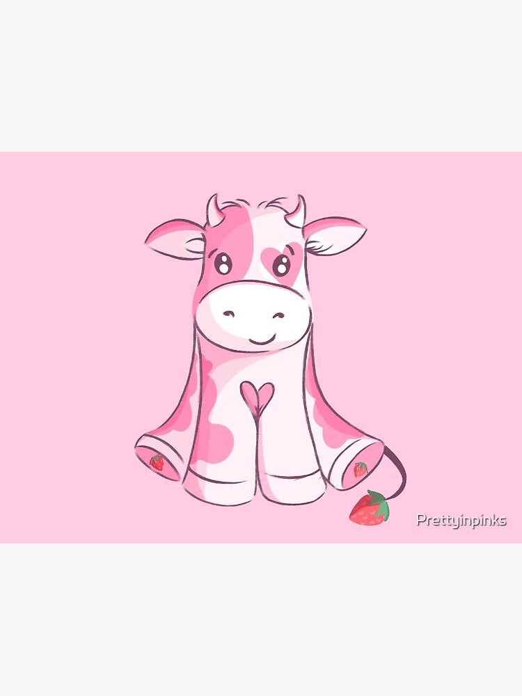 "Strawberry Cow " Art Print by Prettyinpinks | Redbubble