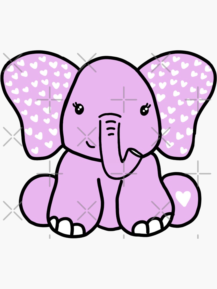 "Pink elephant" Sticker by katiesully99 | Redbubble