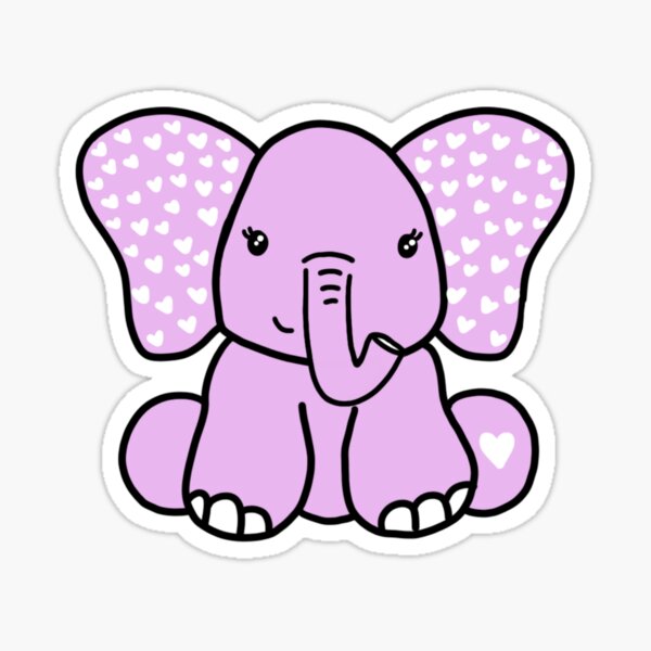 "Pink elephant" Sticker by katiesully99 | Redbubble