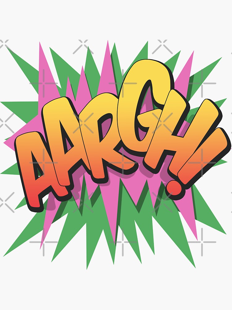 "Aargh! - Pop Art, Comic Book Style, Cartoon Text Burst." Sticker for ...