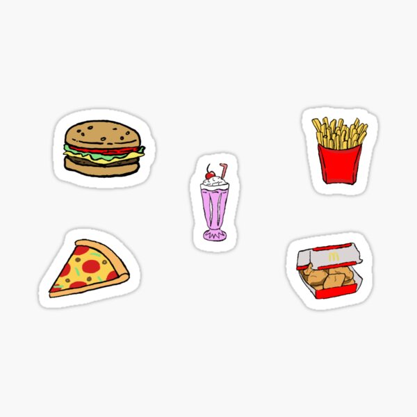 "Fast Food Sticker Pack!" Sticker for Sale by cooliodesigns | Redbubble