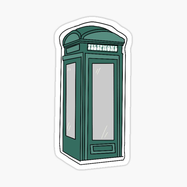 "teal telephone booth" Sticker by virtual-vintage | Redbubble