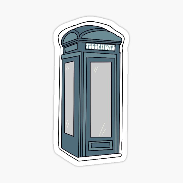 "blue telephone booth" Sticker for Sale by virtual-vintage | Redbubble