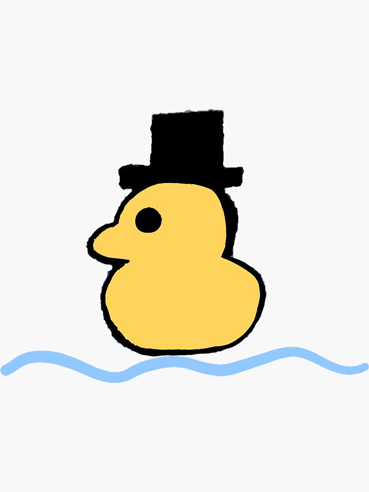 "Rubber duck with top hat" Sticker for Sale by LivGillin | Redbubble