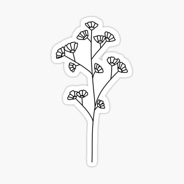 "Botanical Flower Bud Line Art" Sticker by EmilianThings | Redbubble
