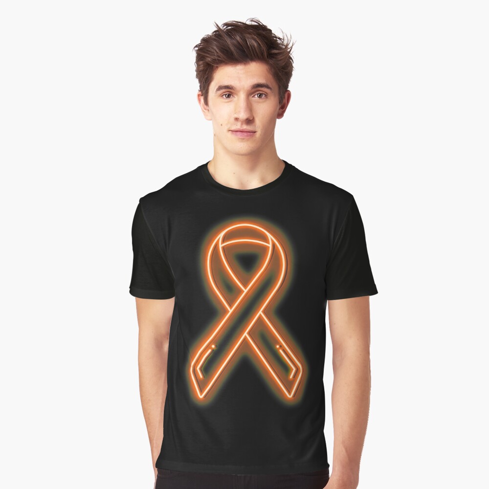"Orange Neon Awareness Ribbon" Poster for Sale by Elle Hazlett | Redbubble