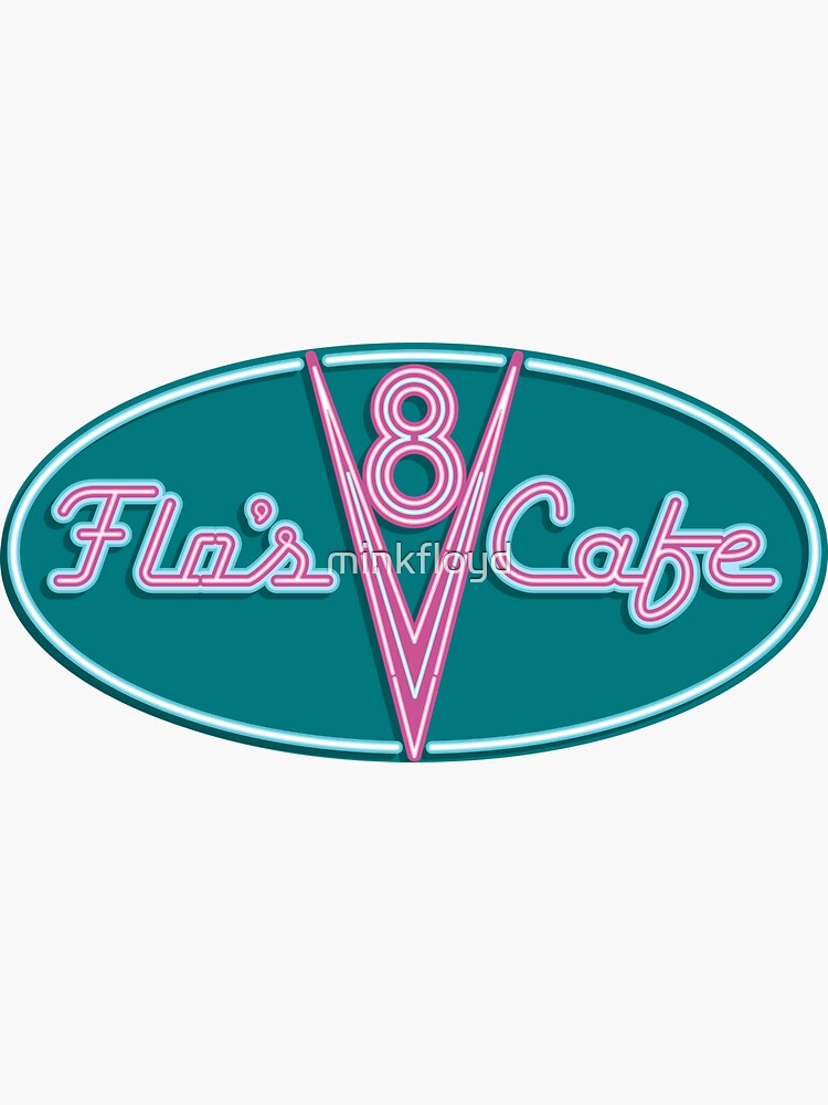 "flo's v8 cafe" Sticker for Sale by minkfloyd | Redbubble