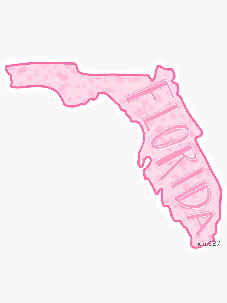 "Pink Florida Map" Sticker for Sale by ngm027 | Redbubble