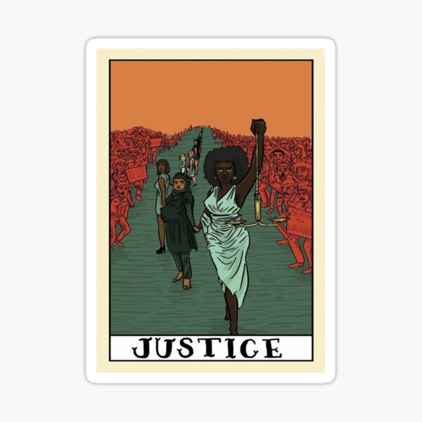 "JUSTICE" Sticker by maiteantonella | Redbubble