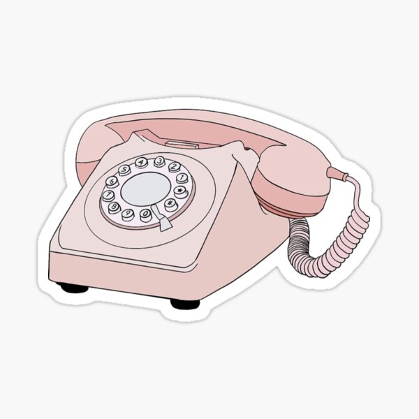 "Pink telephone" Sticker for Sale by stickerdesignss | Redbubble