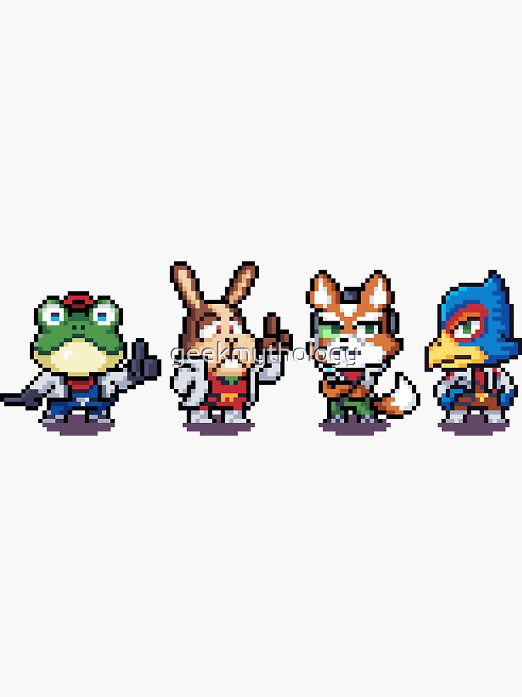 "Star Fox Team Pixel Art" Sticker by geekmythology | Redbubble