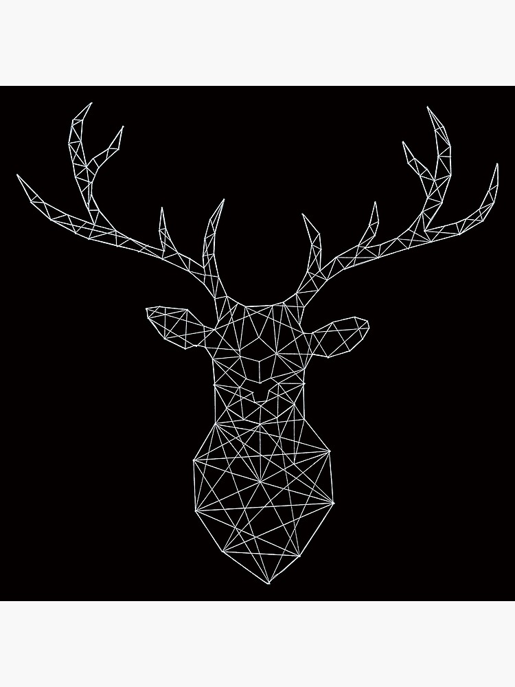 "Geometric Stag - White Wire" Poster for Sale by Tims-Crafts | Redbubble
