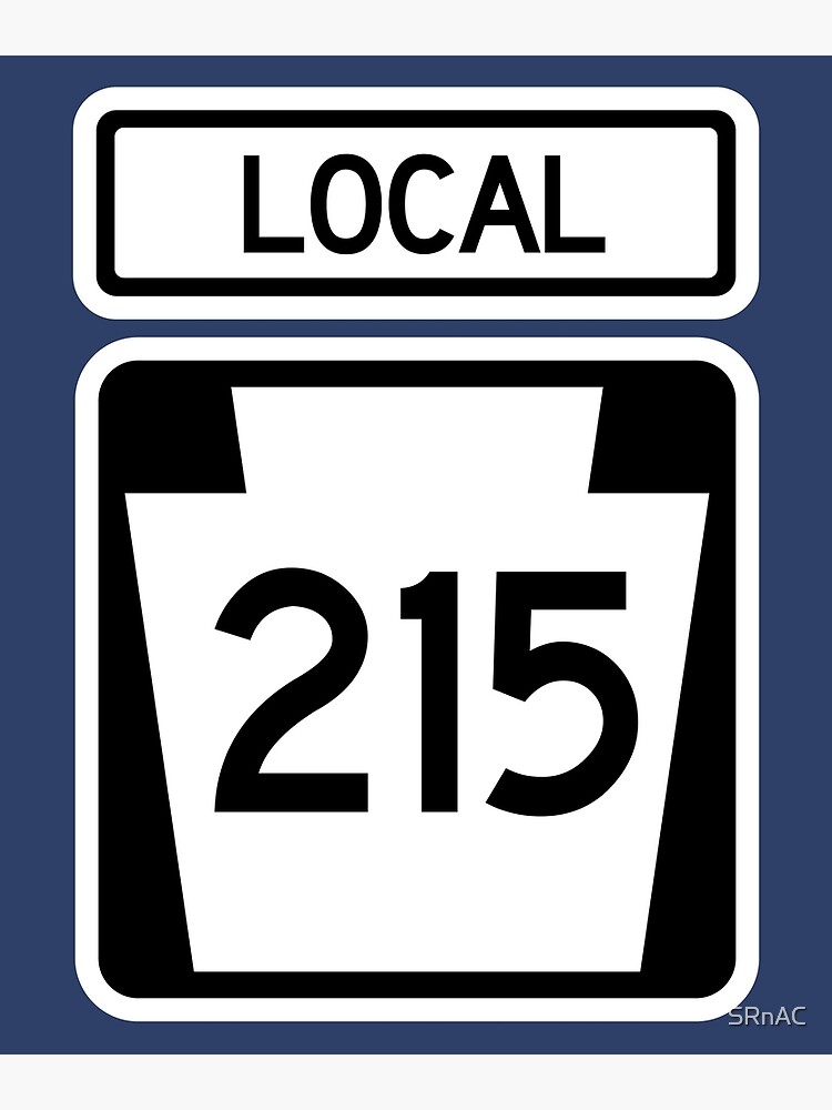 "Pennsylvania State Route 215 (Area Code 215)" Canvas Print by SRnAC ...