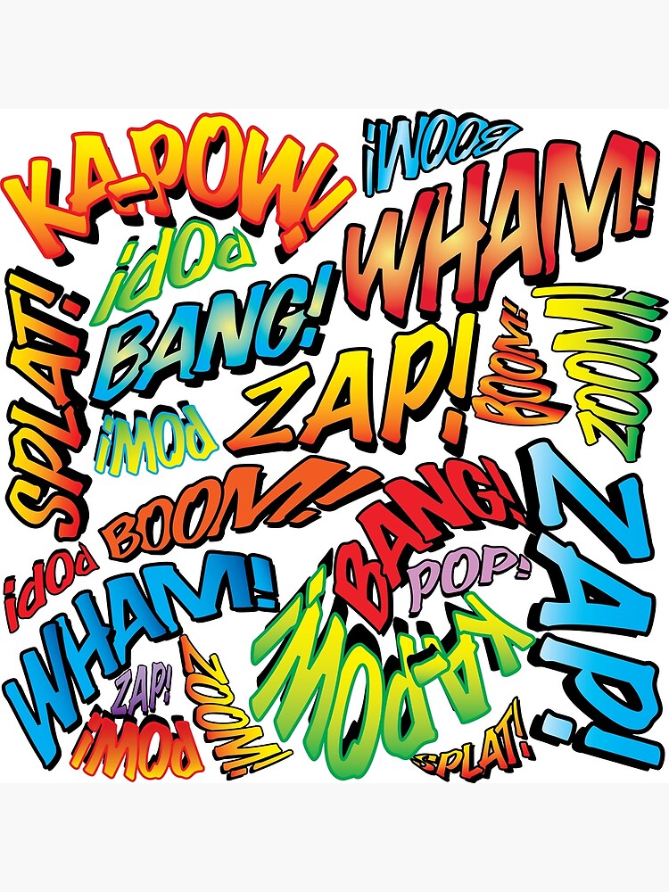 "Fun Comic Book Pop Art Cool Shout Outs Retro Typographic " Poster for ...