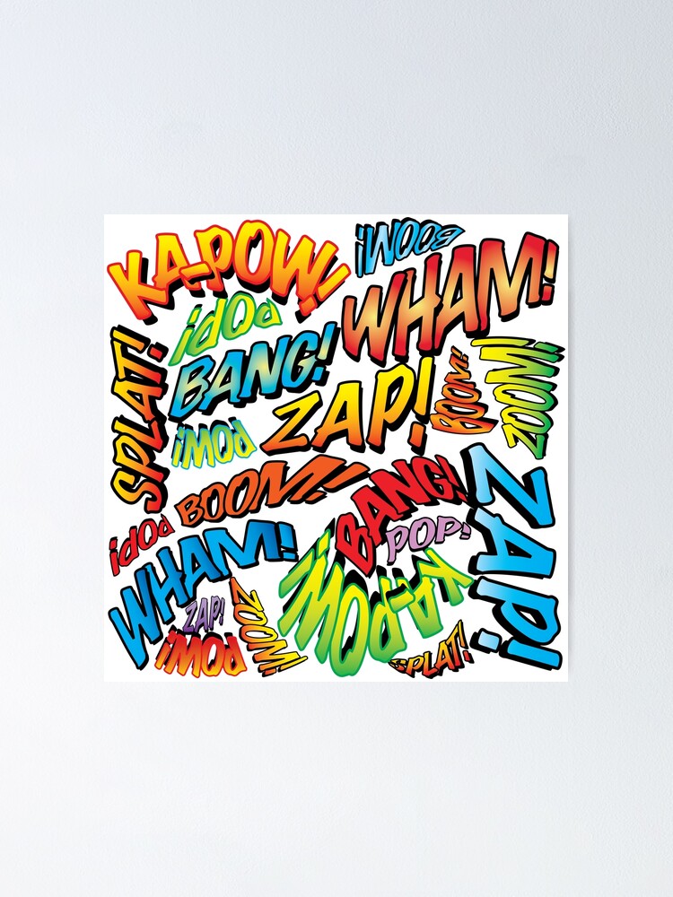 "Fun Comic Book Pop Art Cool Shout Outs Retro Typographic " Poster for ...