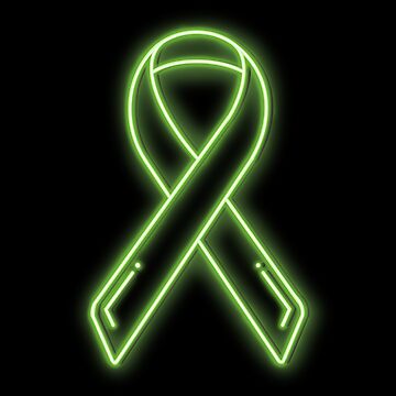 "Light Green Neon Awareness Ribbon" Sticker for Sale by Elle Hazlett ...