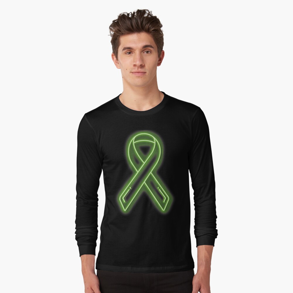 "Light Green Neon Awareness Ribbon" Sticker for Sale by Elle Hazlett ...