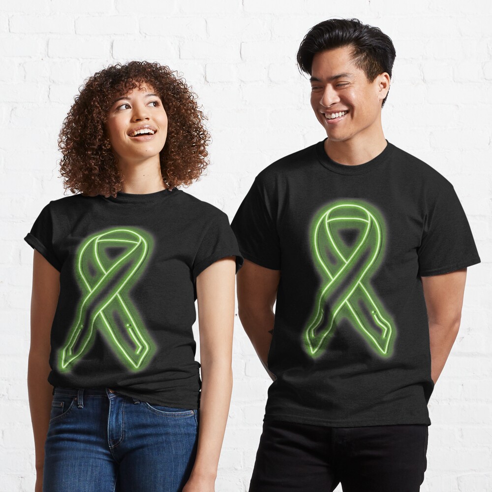 "Light Green Neon Awareness Ribbon" Sticker for Sale by Elle Hazlett ...