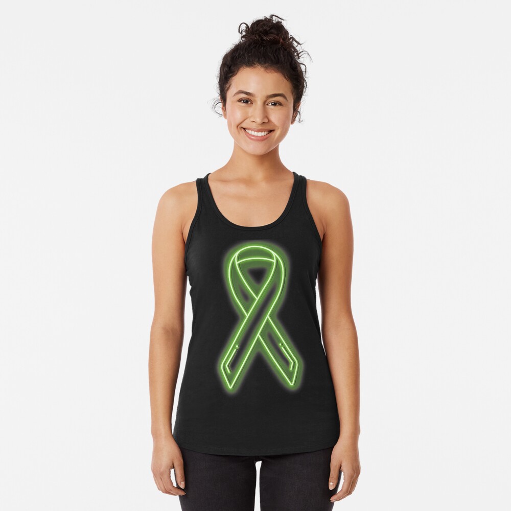 "Light Green Neon Awareness Ribbon" Sticker for Sale by Elle Hazlett ...