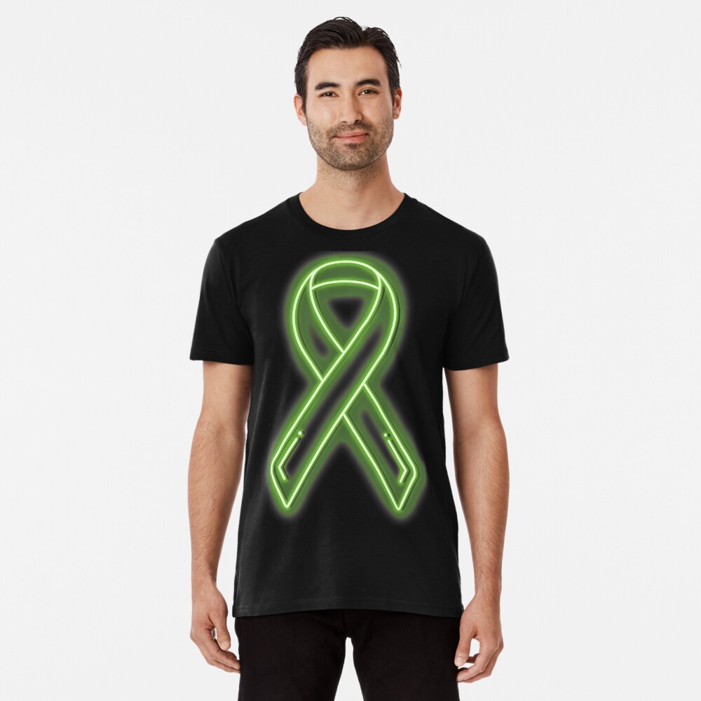 "Light Green Neon Awareness Ribbon" Sticker for Sale by Elle Hazlett ...