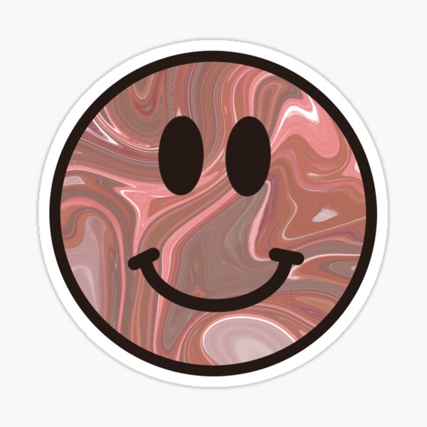 "Pink Marble Smiley Face" Sticker by montana37 | Redbubble