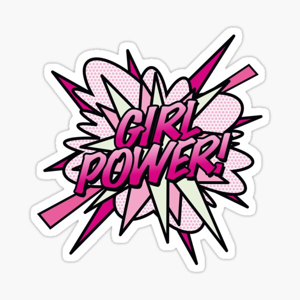 "GIRL POWER Pink Cute Comic Book Fun Superhero Graphic" Sticker for ...
