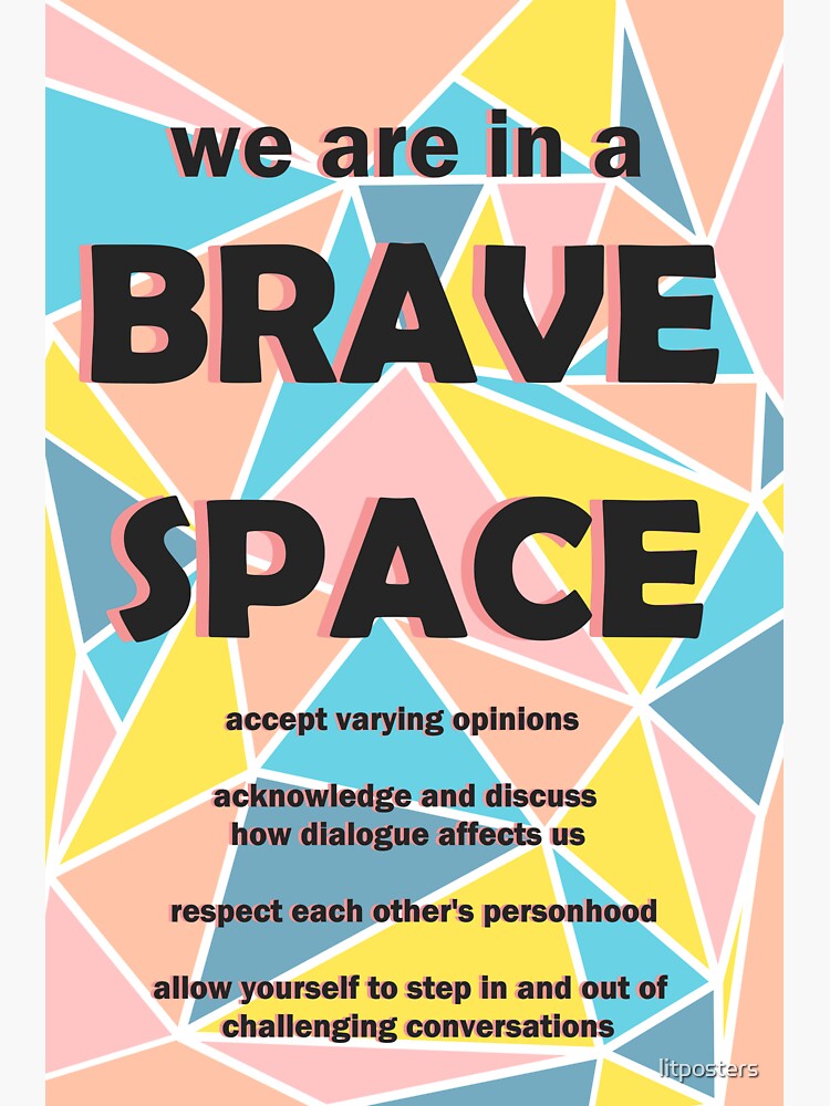 "Brave Space Classroom Poster" Sticker for Sale by litposters | Redbubble