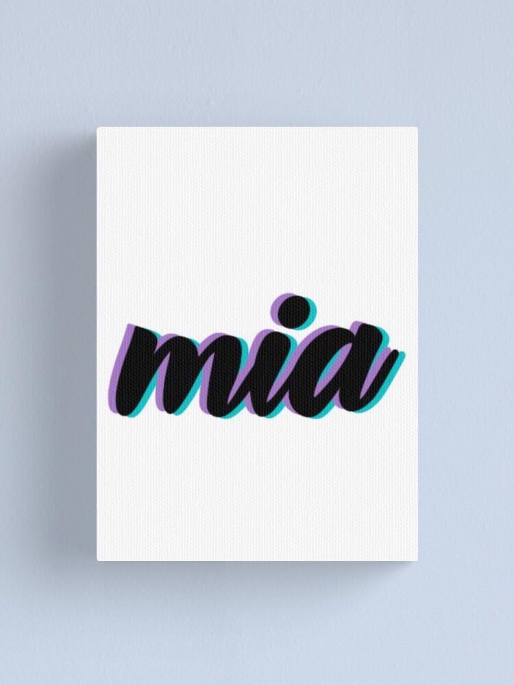 "Mia name design" Canvas Print for Sale by t-tabitha-a | Redbubble