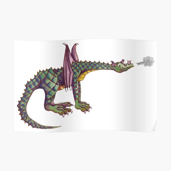 "Puffing Dragon" Poster for Sale by MereMouche | Redbubble