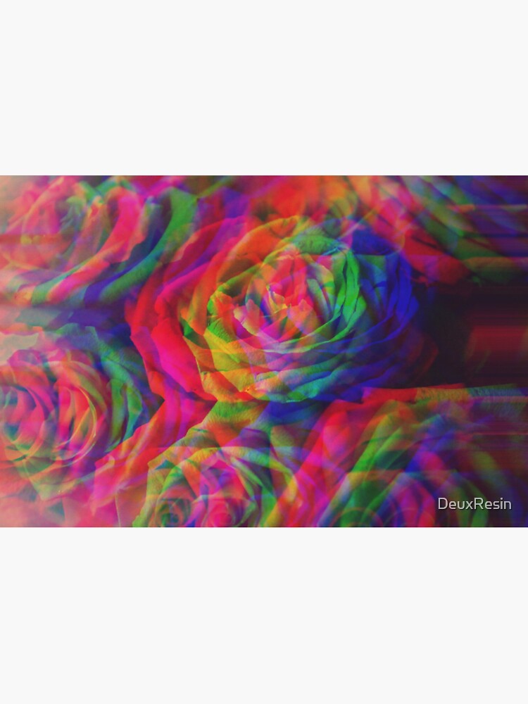 "Rainbow Aesthetic Rose Glitch V2" Sticker for Sale by DeuxResin ...