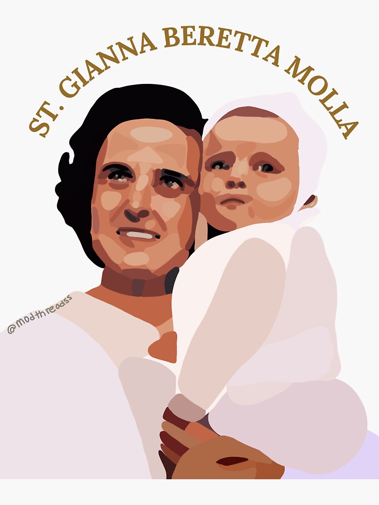 "St. Gianna Molla" Sticker for Sale by Brooke Therese | Redbubble