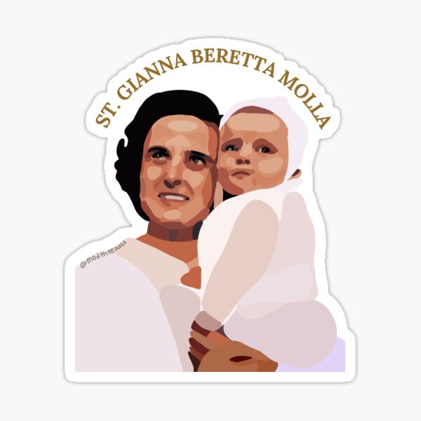 "St. Gianna Molla" Sticker for Sale by Brooke Therese | Redbubble
