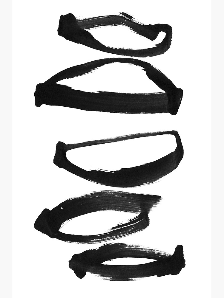 "Abstract Shapes Minimalist Black Ink Painting" Art Print for Sale by ...