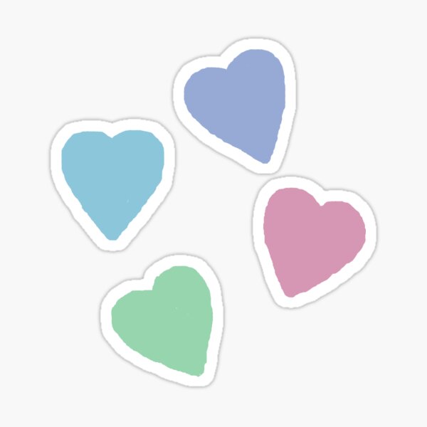 "Pastel Hearts Sticker" Sticker by jesspeart | Redbubble